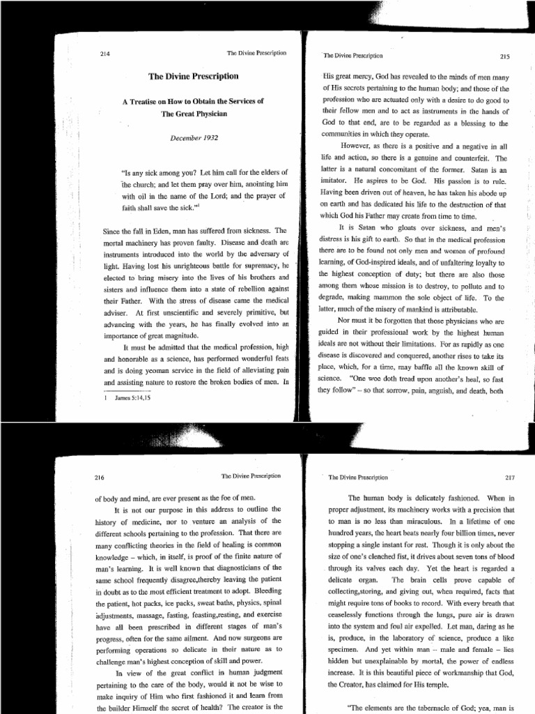 The Divine Prescription - How To Obtain Services of The Great Physician ...