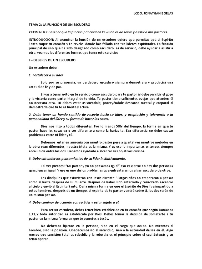 Funcion de Un Escudero | PDF | Fe | espíritu Santo