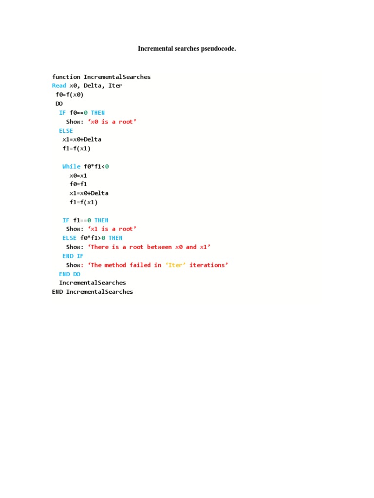 Incremental Searches Pseudocode | PDF | Teaching Methods & Materials