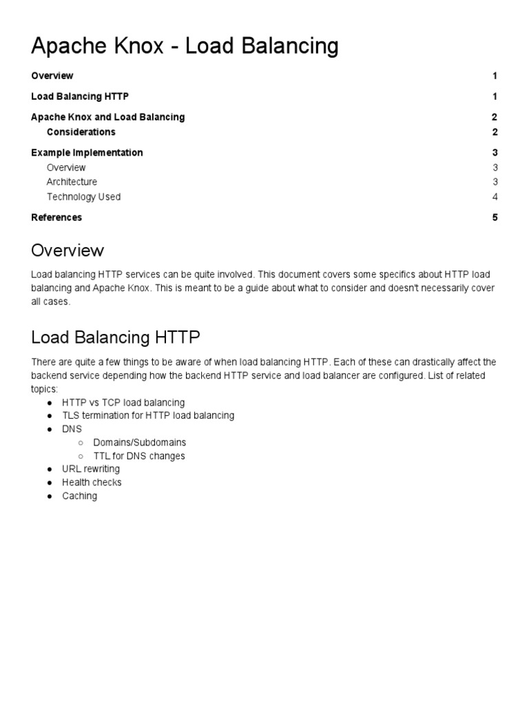 Apache Knox - Load Balancing | PDF | Load Balancing (Computing) | Hypertext Transfer Protocol