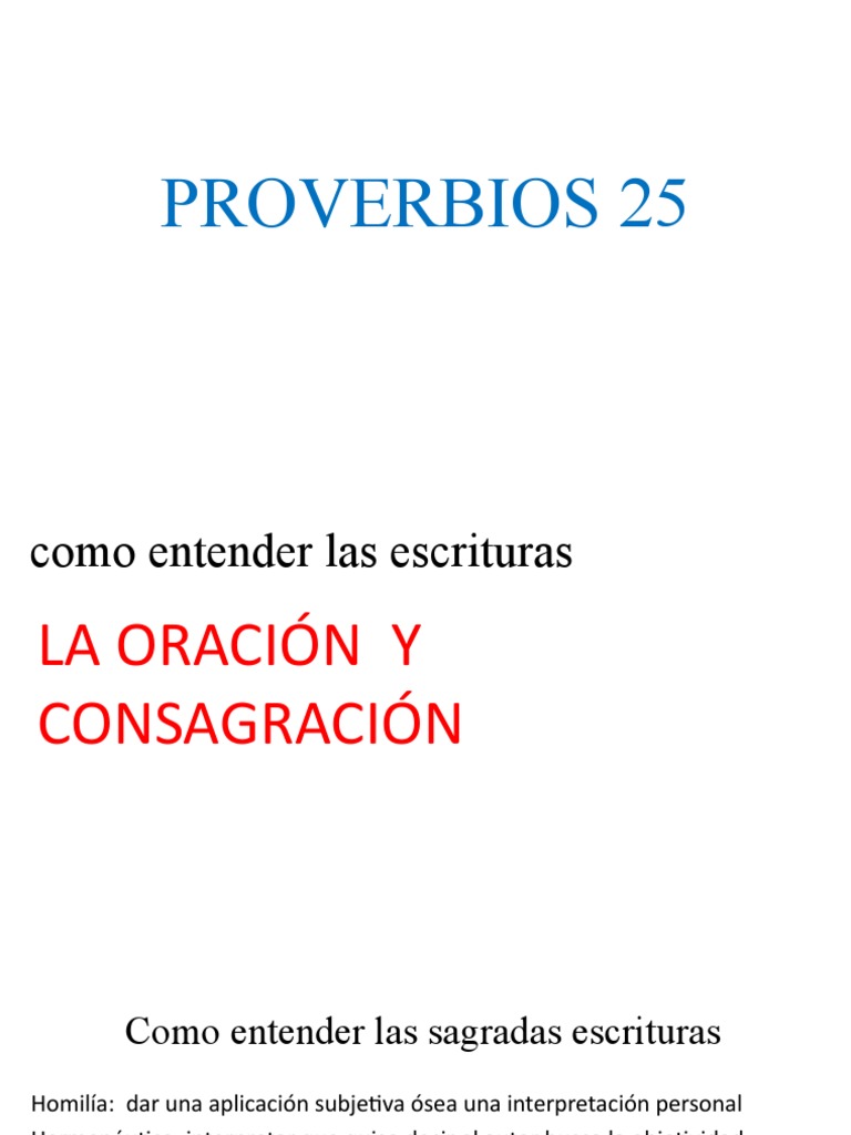 Proverbios 25 | PDF | Biblia | Textos Religiosos