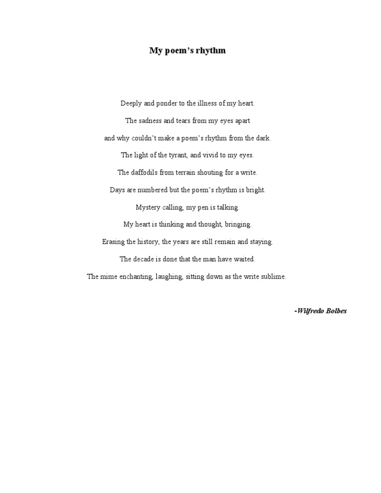 Poem on Heartache and Rhythm | PDF