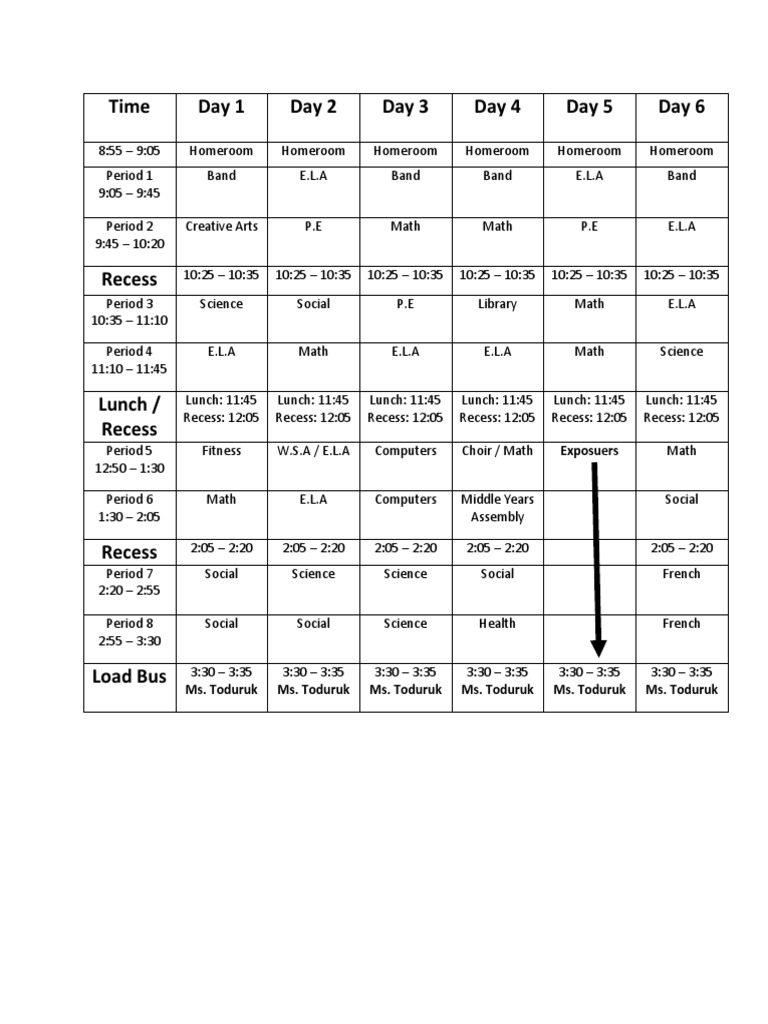 Homemade Timetable | PDF