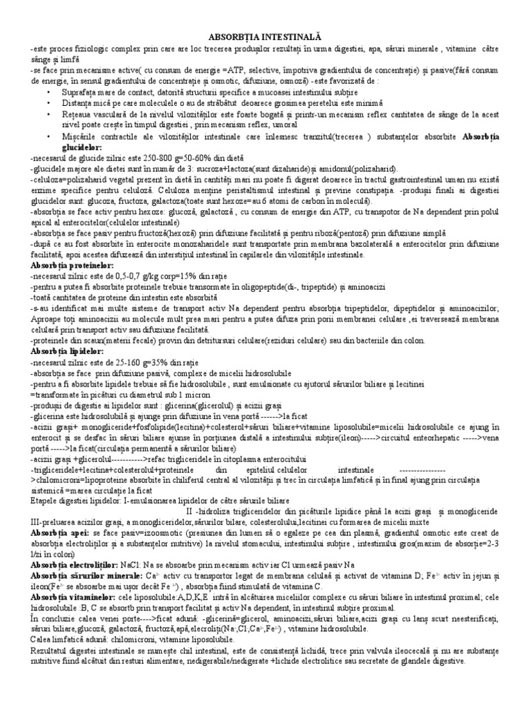 Absorbtia Intestinala | PDF