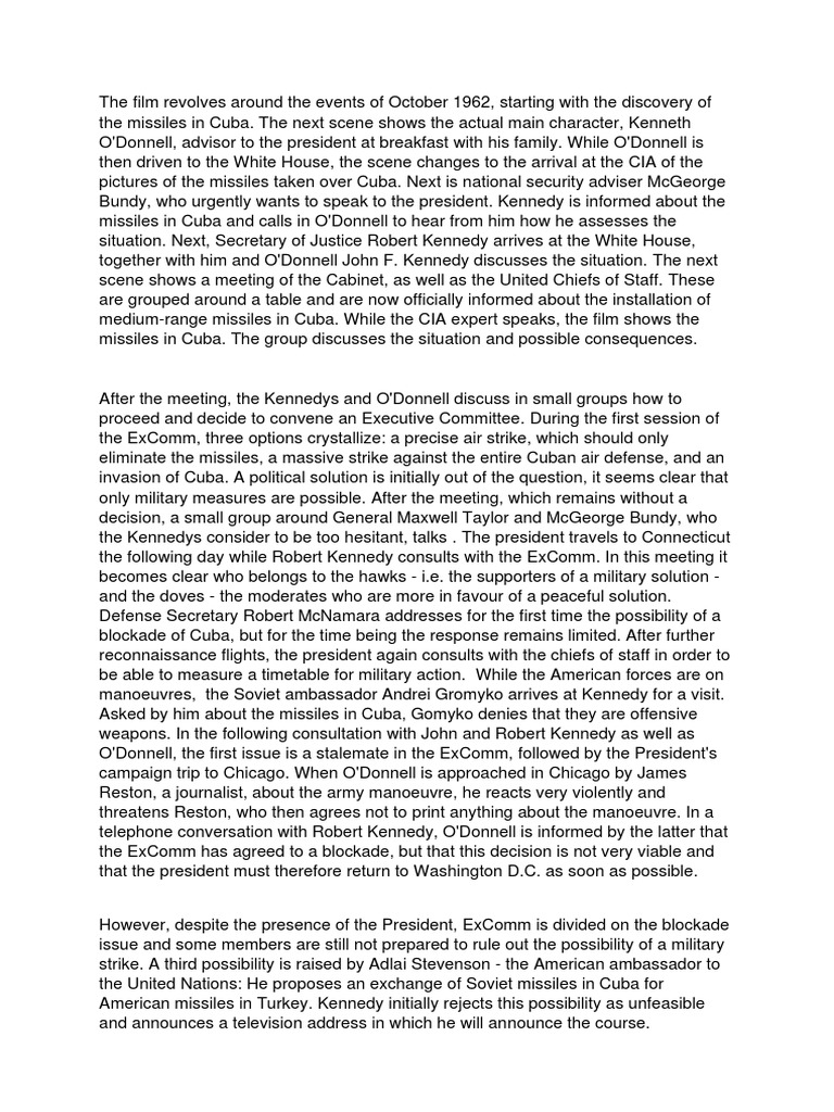 Thirteen Days | PDF | Cuban Missile Crisis | Foreign Relations Of The ...