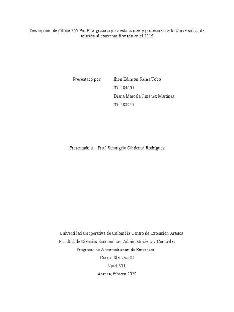 Descripción de Office 365 Pro Plus | PDF | Microsoft | Microsoft Office