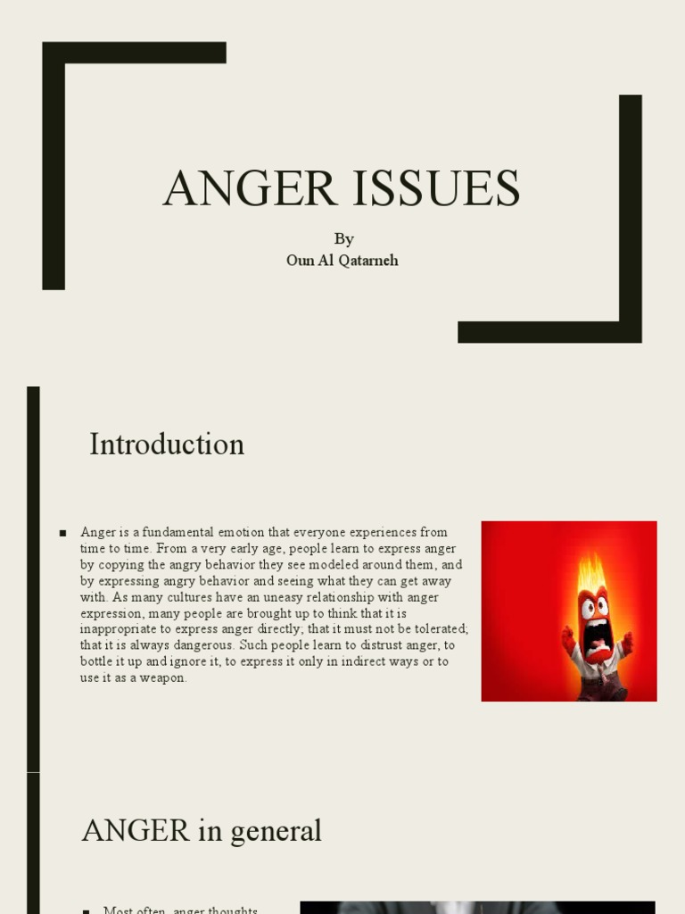 Anger Issues: by Oun Al Qatarneh | PDF | Anger | Substance Abuse