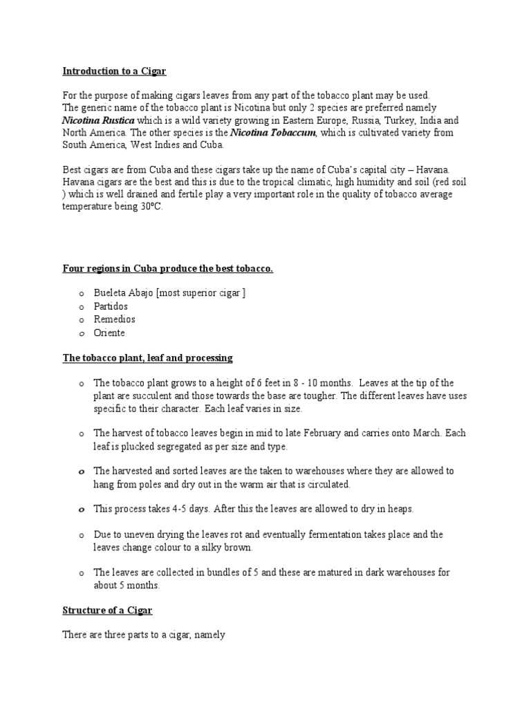 Introduction To A Cigar: o Oriente | PDF | Cigar | Tobacco