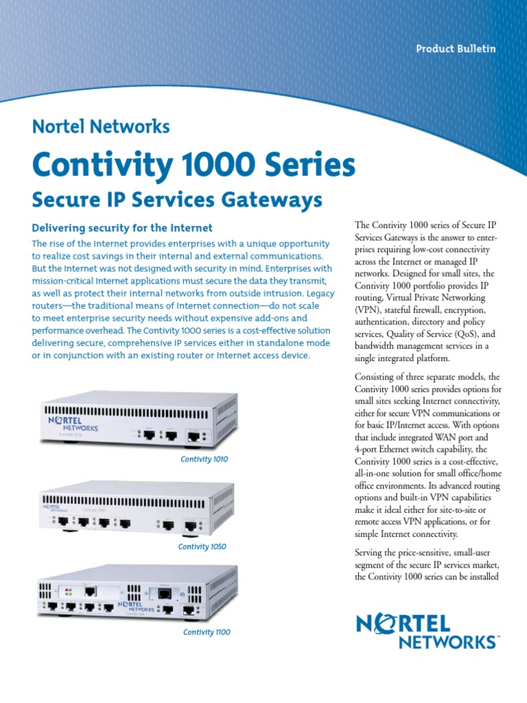 Contivity 1000 Series | PDF | Virtual Private Network | Router (Computing)