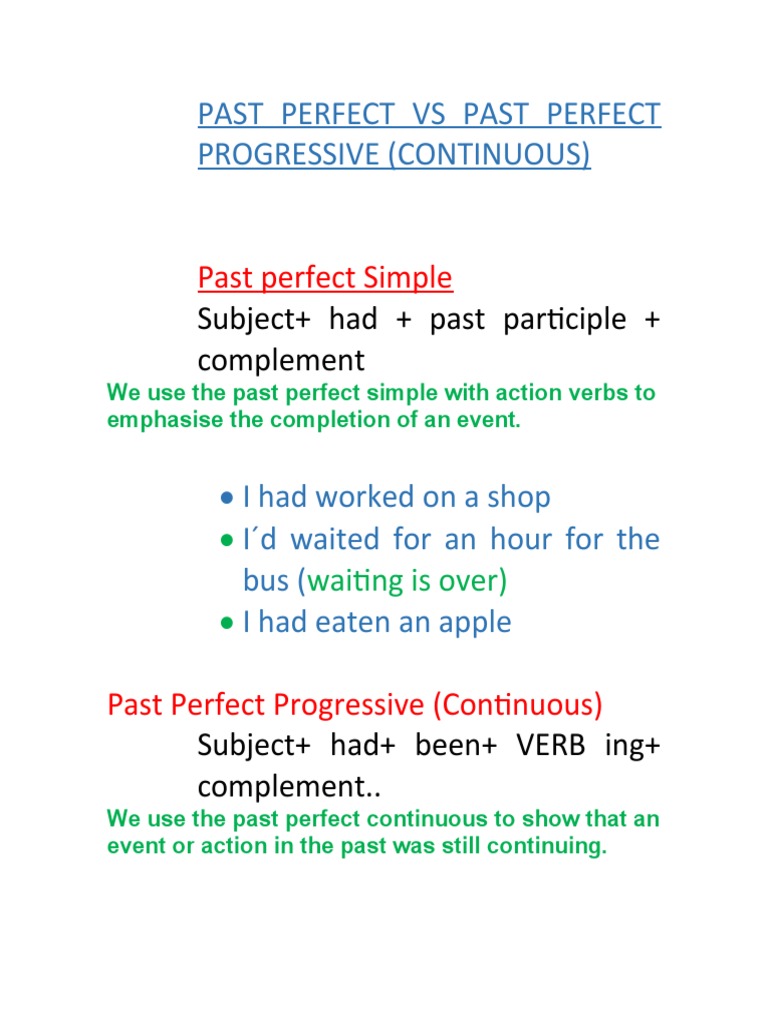 Past Perfect vs. Continuous Guide | PDF | Language Arts & Discipline