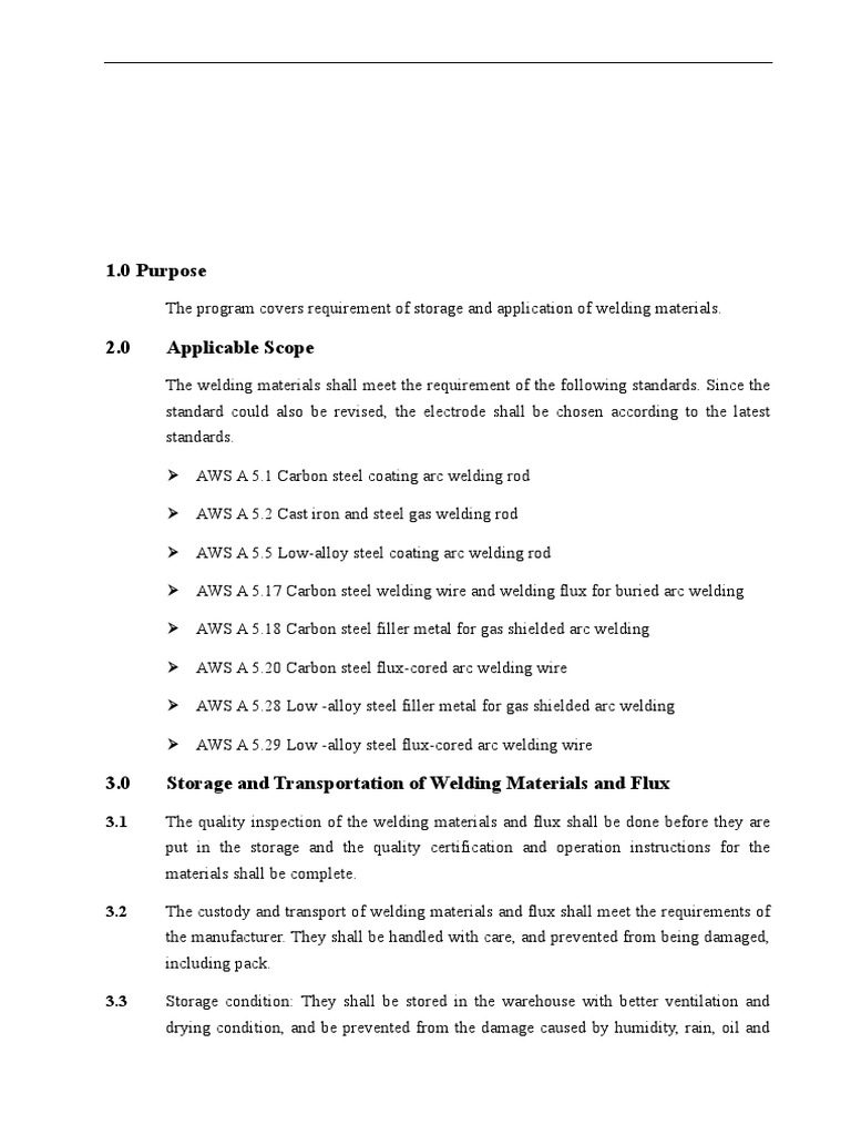 1 Welding Materials Control Procedure PDF | PDF | Welding | Construction