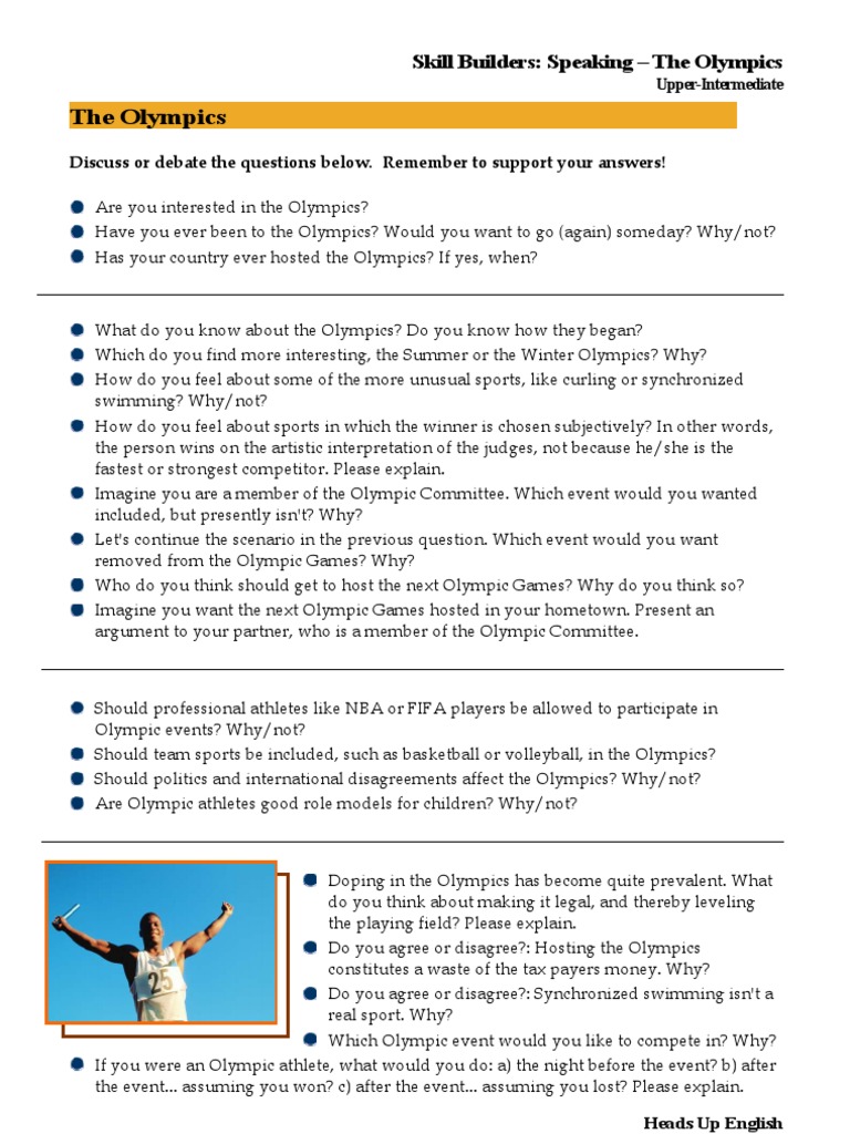 Engaging Olympic Discussion Questions | PDF | Olympic Games | Sports