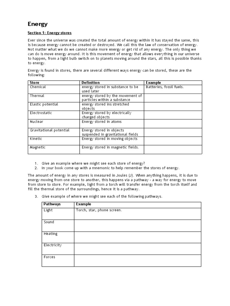 Energy Mastery Booklet | PDF | Fuels | Thermal Conduction
