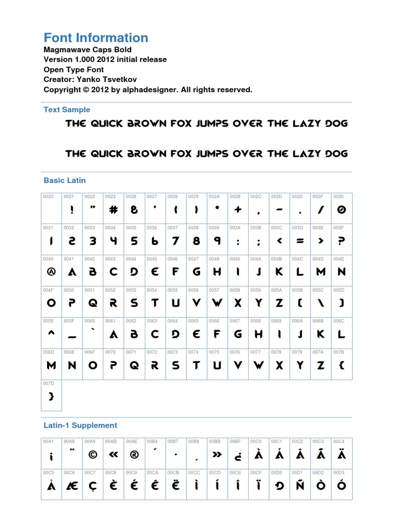 MagmaWave Caps Character Set | PDF | Notation | Western Calligraphy