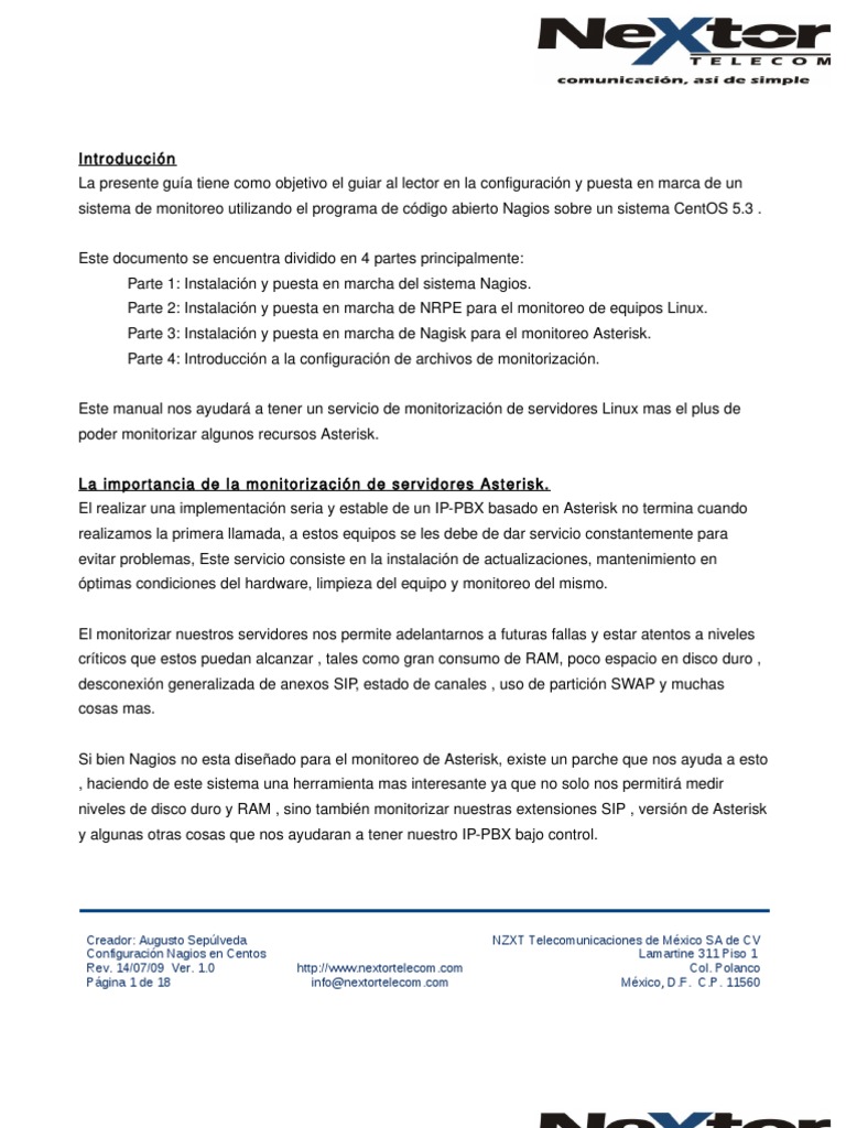 NAGIOS | PDF | Servidor HTTP Apache | Red de arquitectura