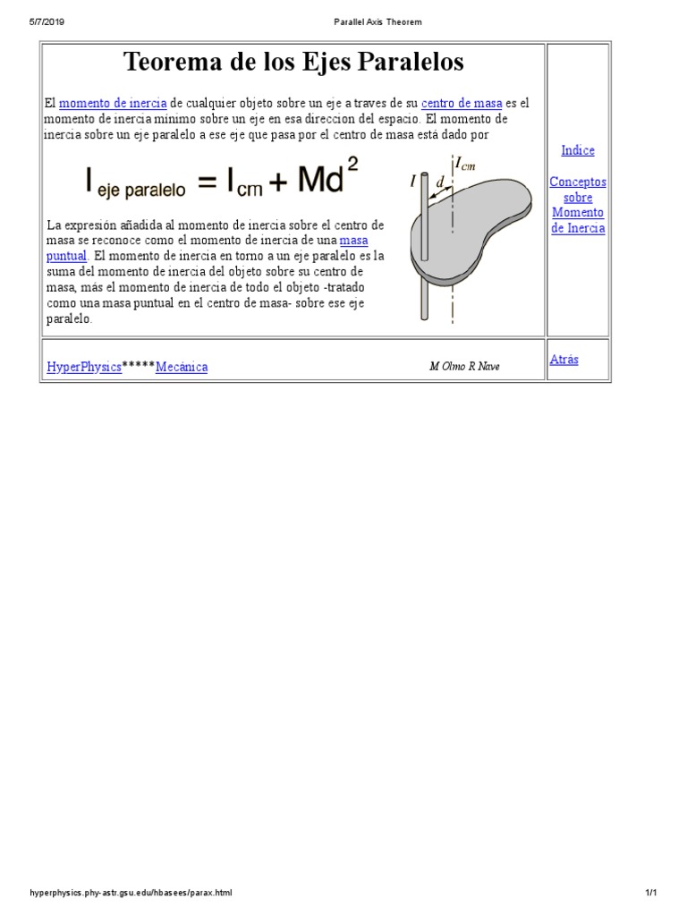 Parallel Axis Theorem | PDF