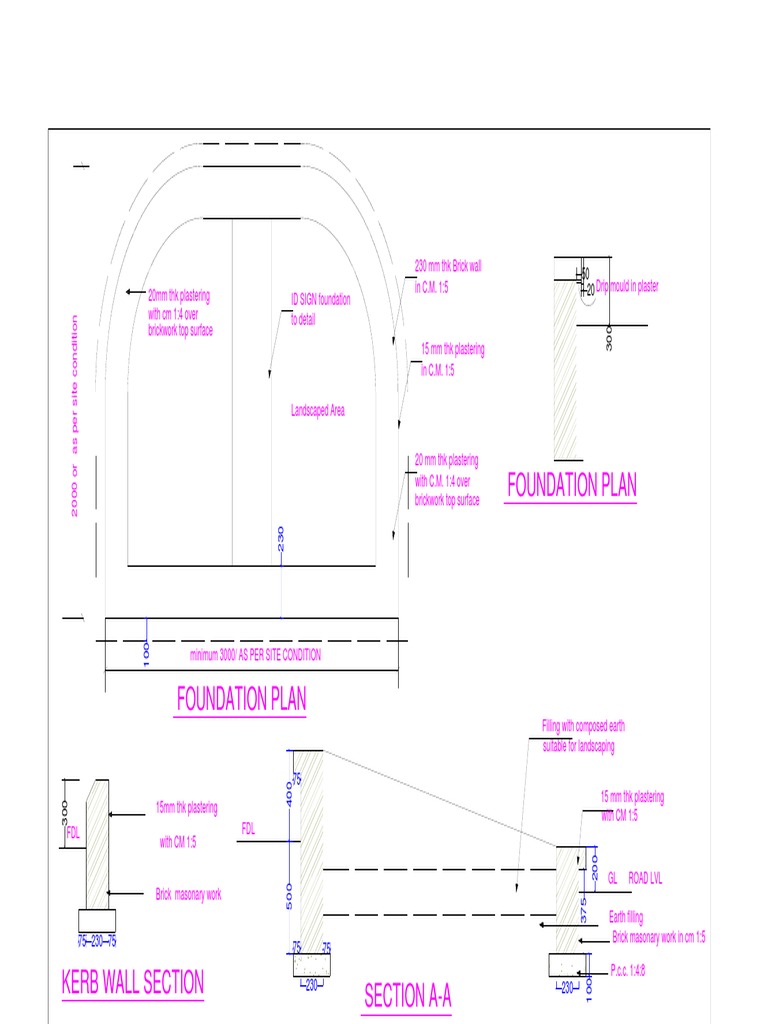Foundation Plan: Hindustan Petroleum Corporation Limited Buffer Wall ...