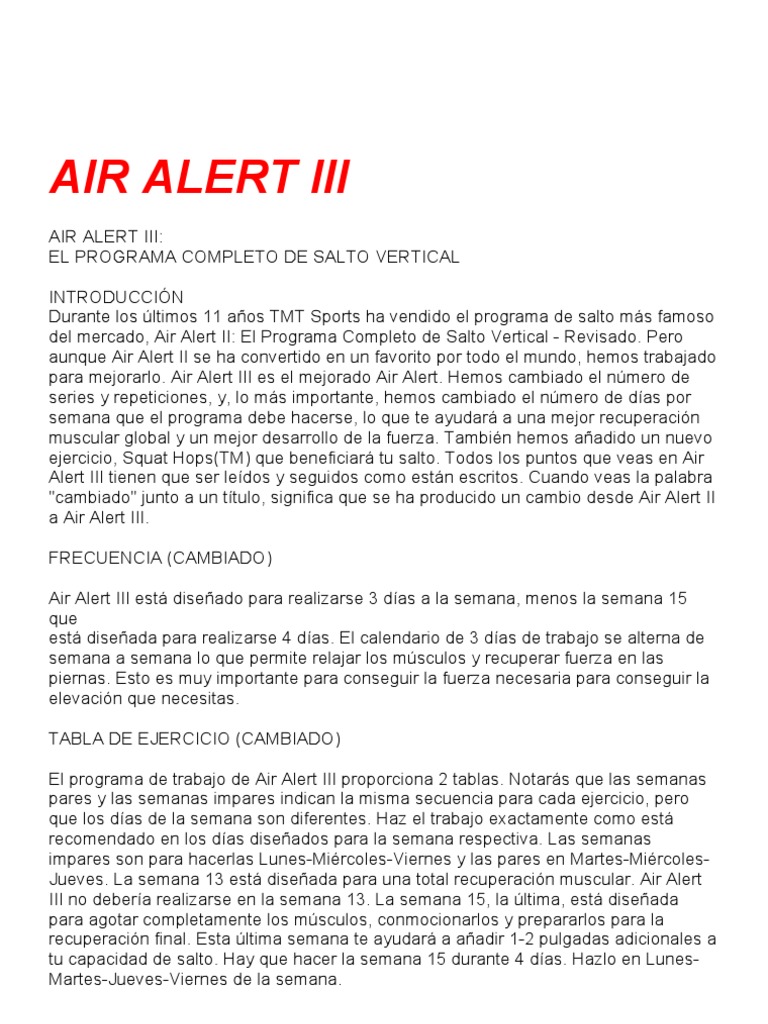 Air Alert III: Programa de Salto Vertical | PDF | Vóleibol | Ocio