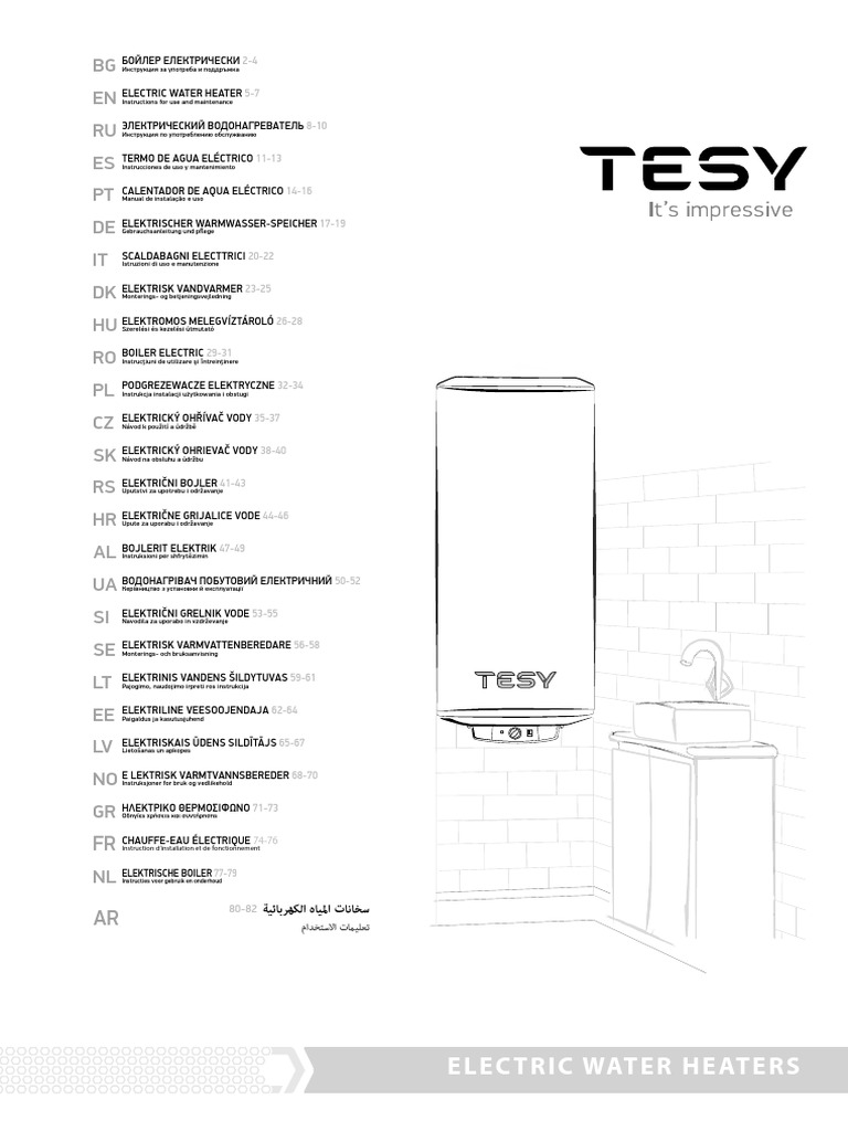 012 User Manual - TESY-ANTICALC-D06 27 | PDF | Water Heating | Thermostat