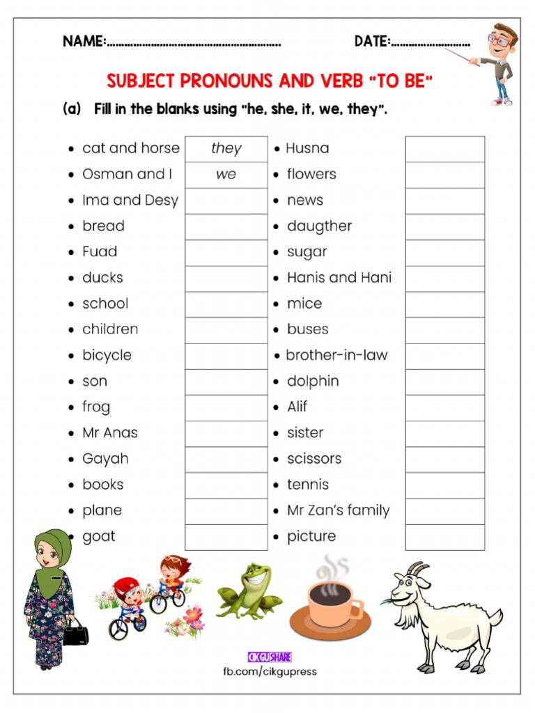 SUBJECT PRONOUNS and VERB TO BE | PDF