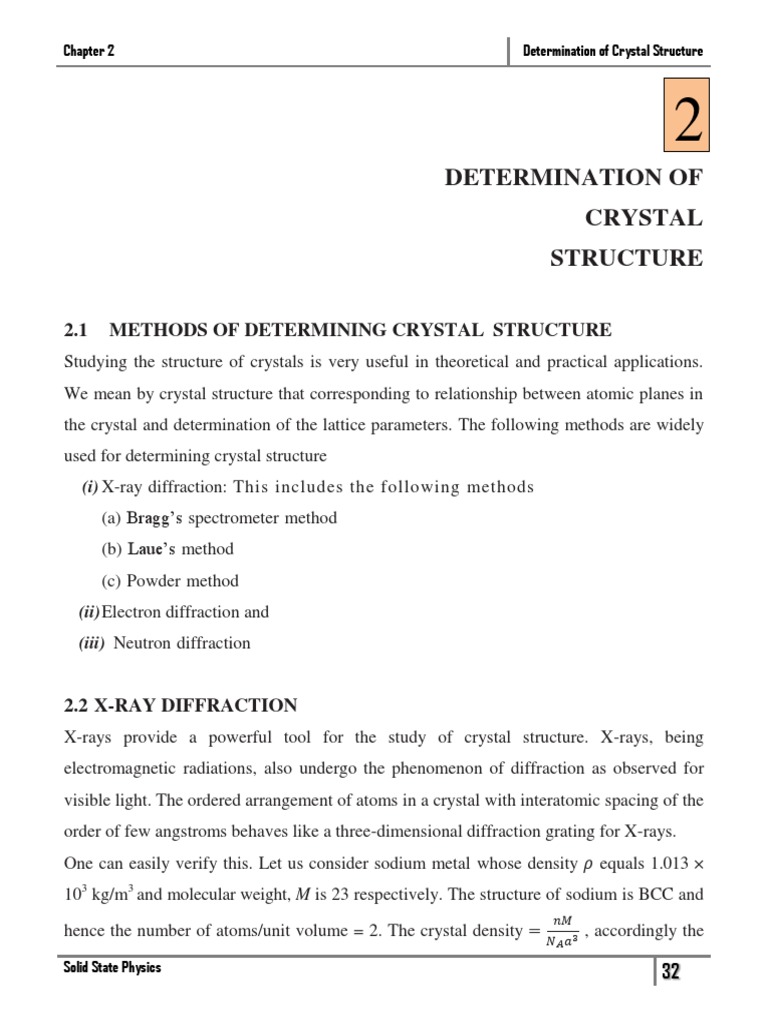 Chapter 2 X-Ray Diffraction PDF | PDF | X Ray Crystallography | Crystal Structure