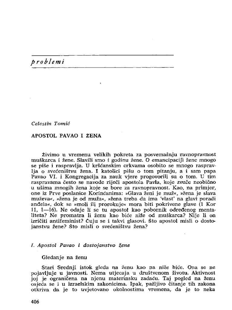 5 4 Celestin Tomic Apostol Pavao I Zena | PDF