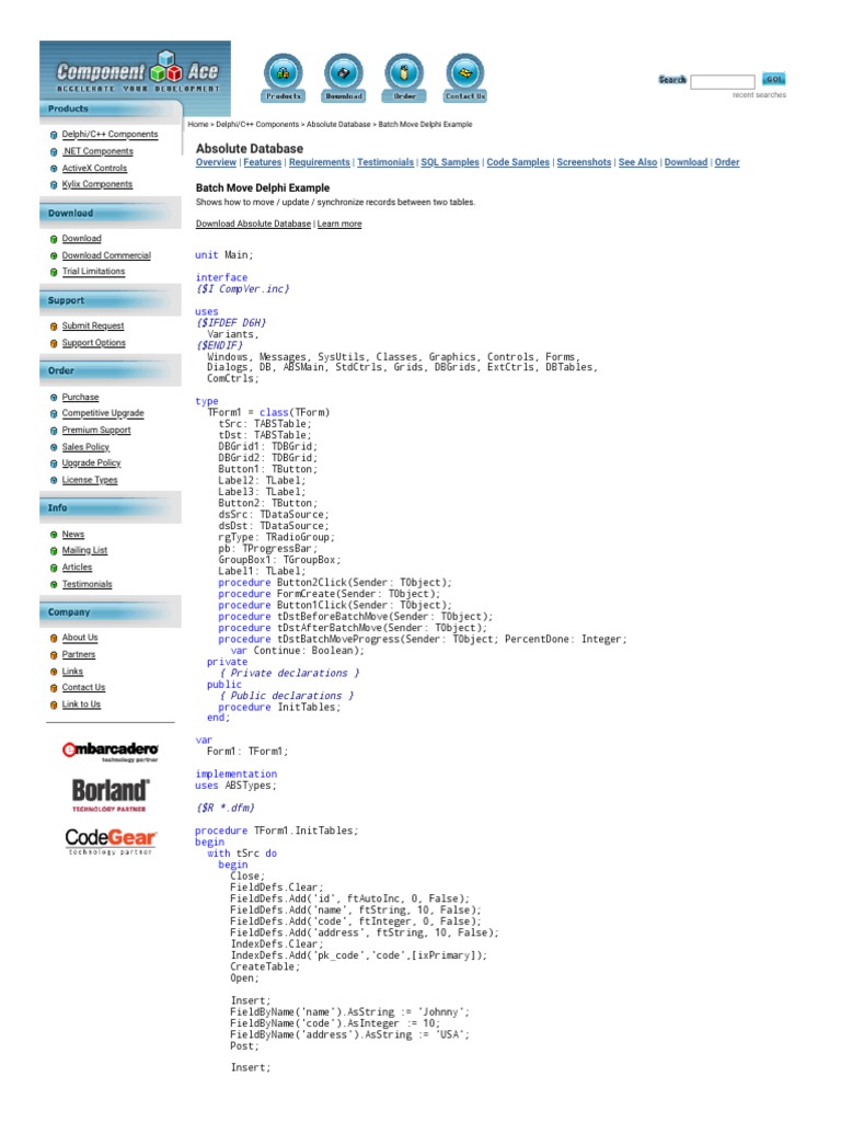 Batch Move Delphi Example | PDF | Software Development | Information Technology Management