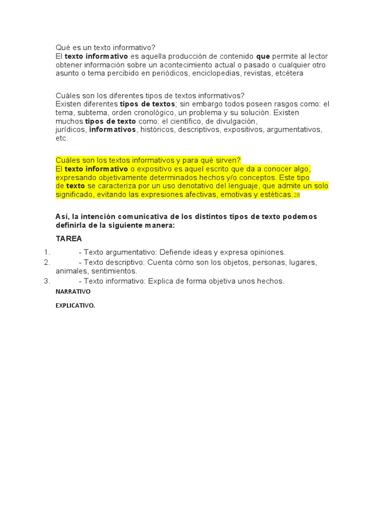 Qué Es Un Texto Informativo | PDF