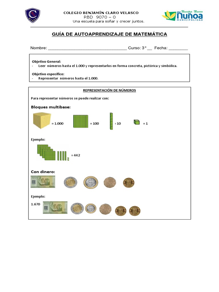 Guia 1 Representación Numeros 3° | PDF | Crecimiento personal y ...