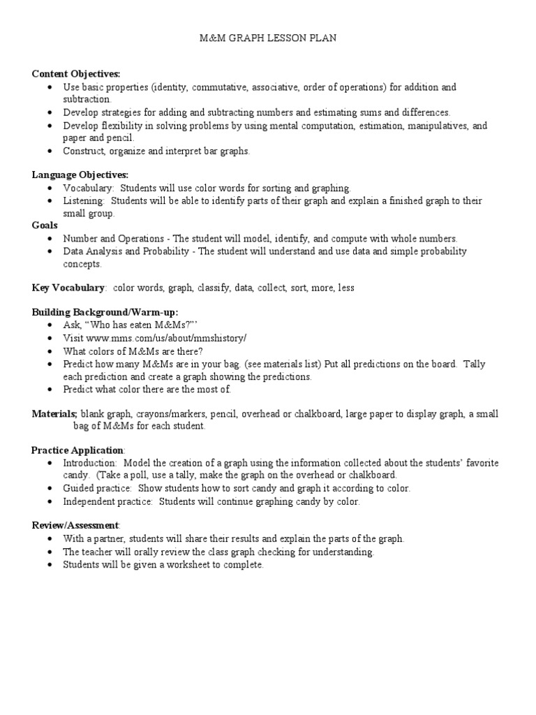 TSL 5345 M&M Graph Lesson Plan | PDF | Graph Theory | Green