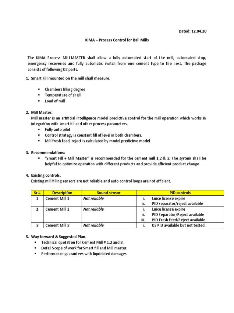 KIMA Smart Fill + Mill Master | PDF