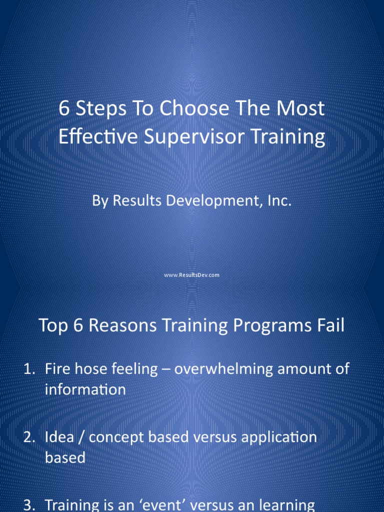 Top 6 Reasons Training Doesnt Work | PDF