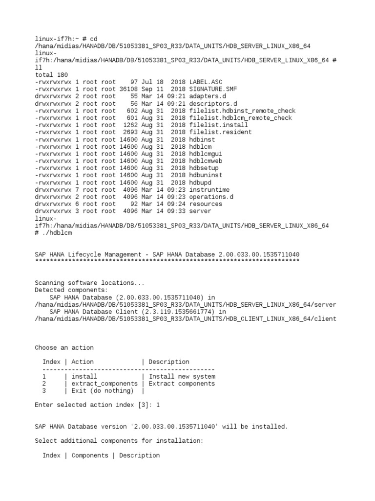 SAP HANA - Installation Log | PDF | Sap Se | Databases