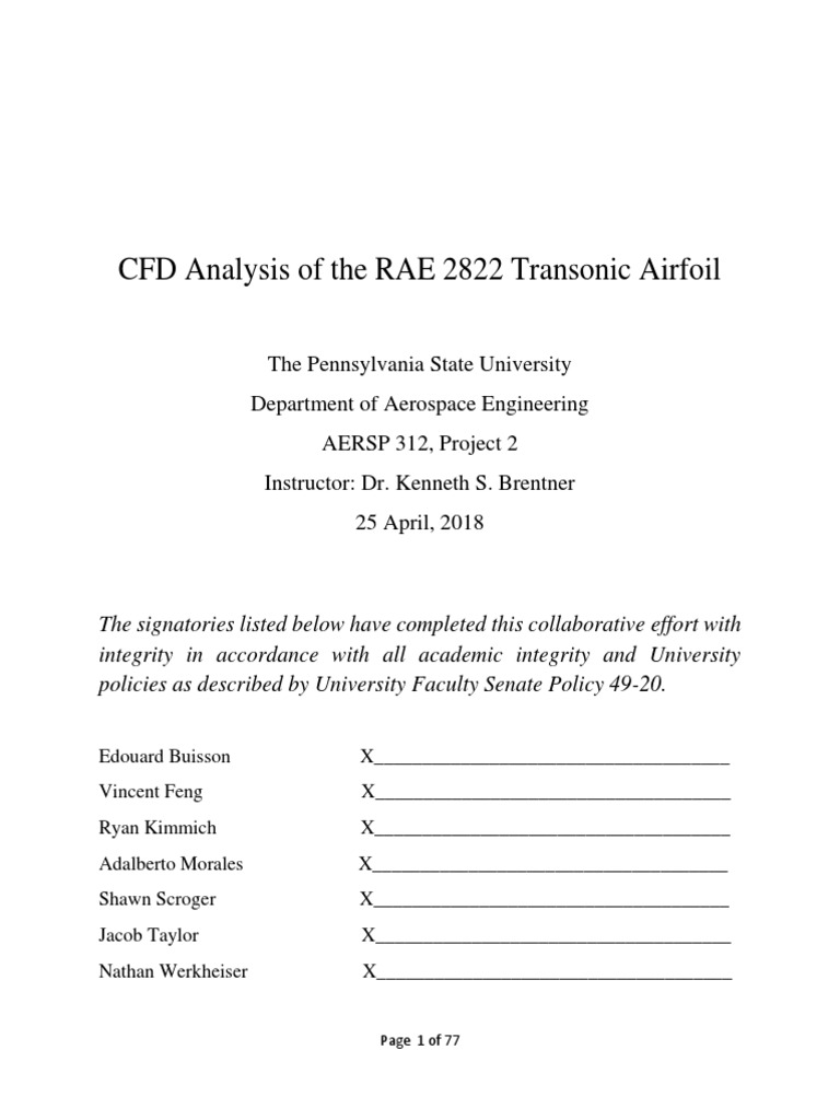 Aersp 312 Project 2 Final Report | PDF | Lift (Force) | Drag (Physics)