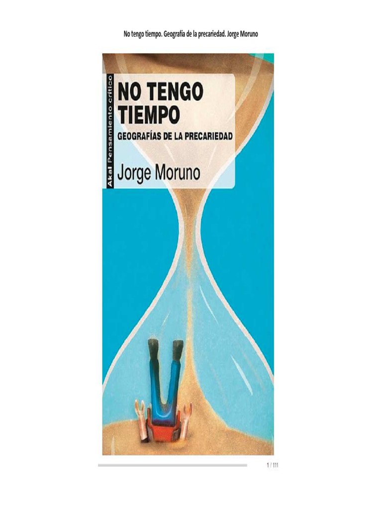 No Tengo Tiempo. Jorge Moruno. Paginas Original | PDF
