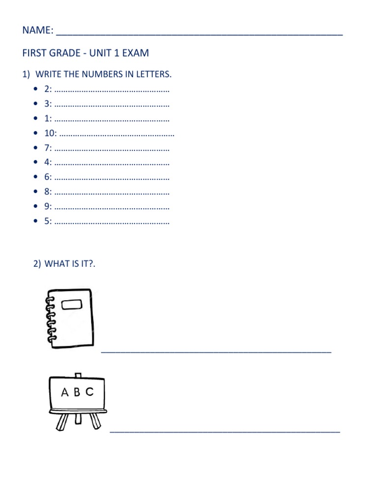 First Grade Unit 1 Exam Template | PDF | Computers