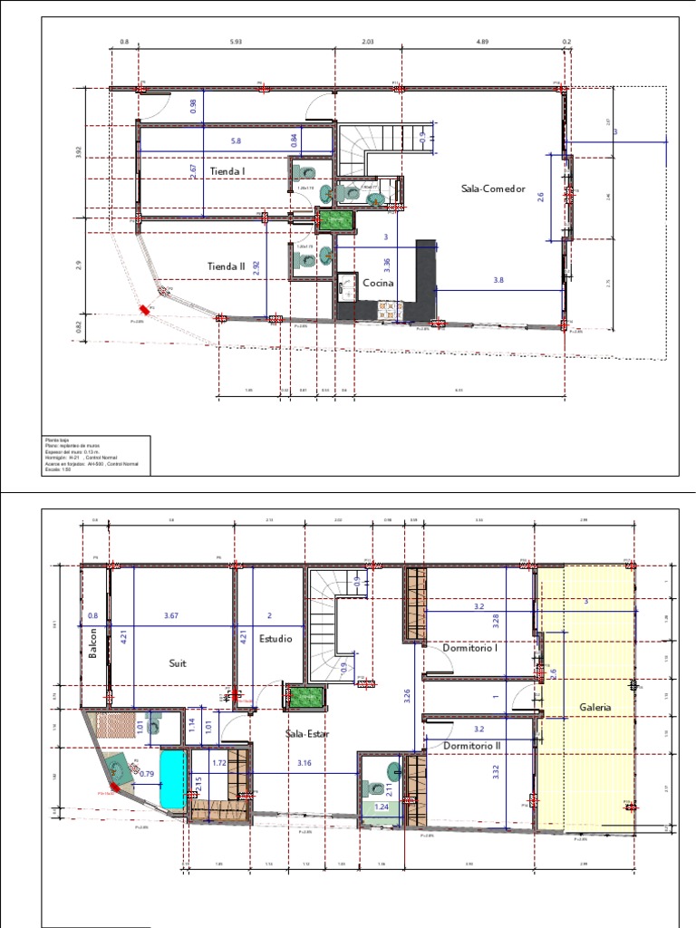 Plano de Replanteo de Muros PDF | PDF