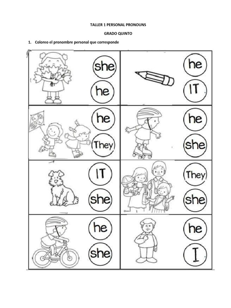 Introducing Personal Pronouns: A Fifth Grade Spanish Workshop on "I ...