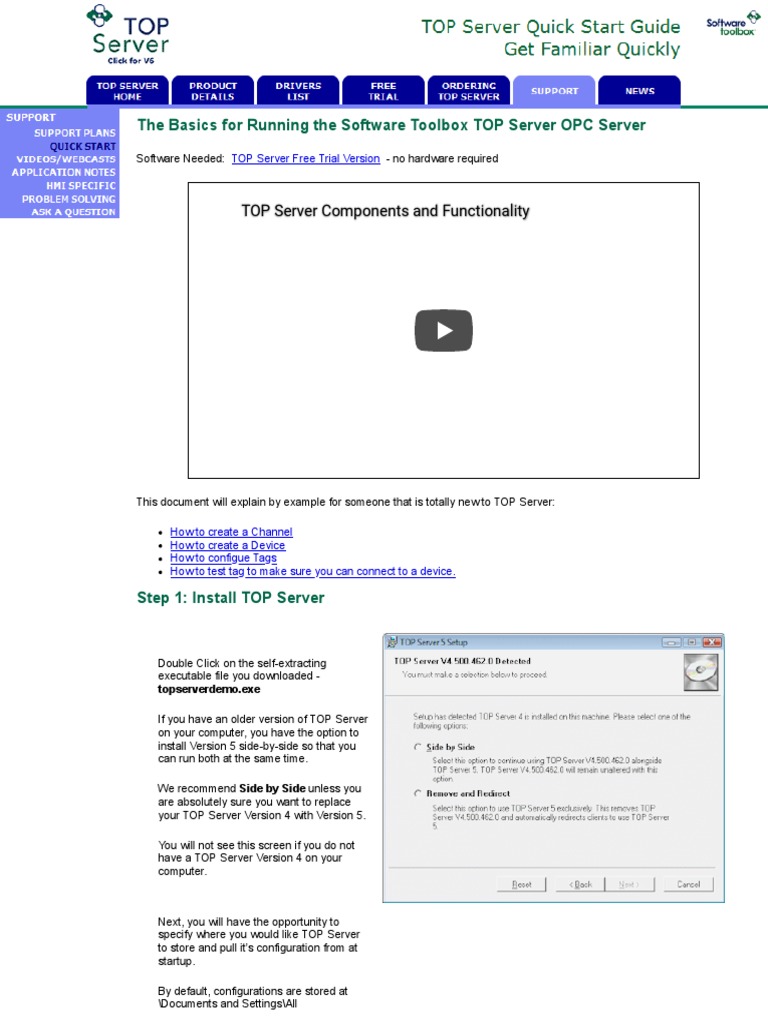 TOP Server Quick Start Guide | PDF | Server (Computing) | Computer File