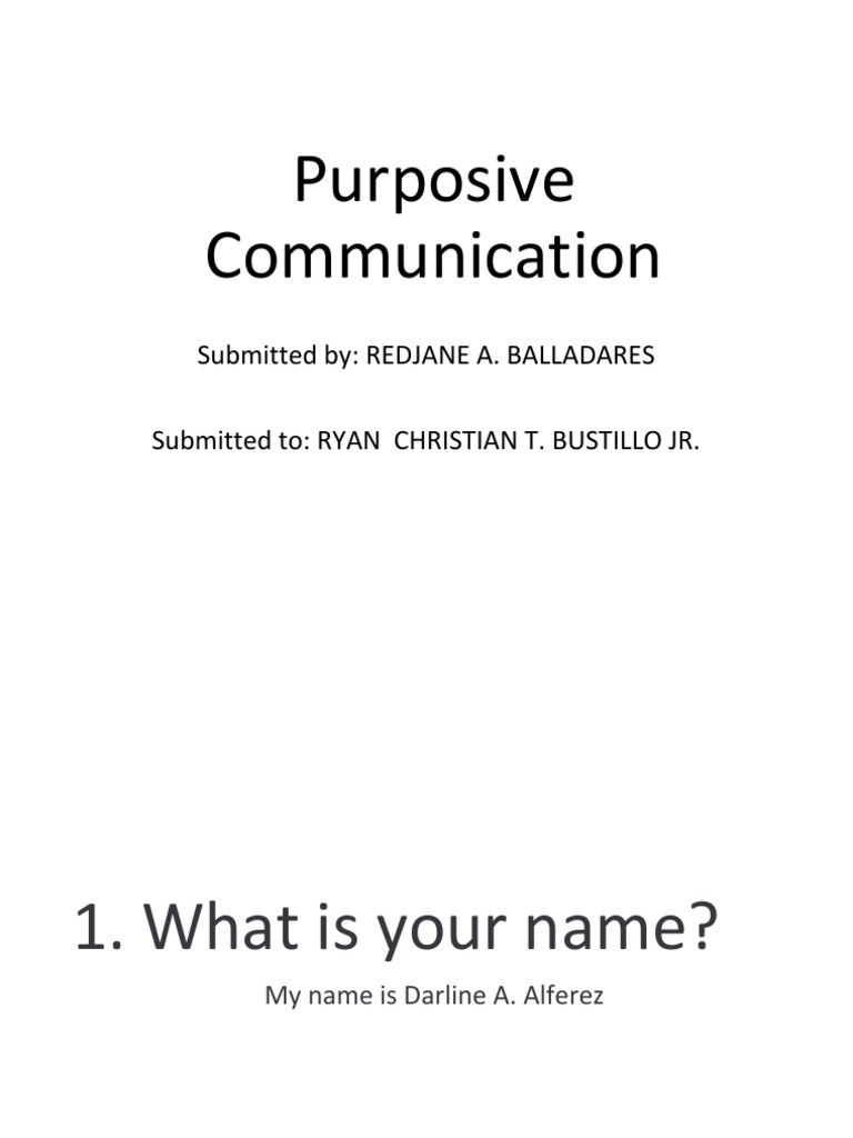 Purposive Communication Interview | PDF