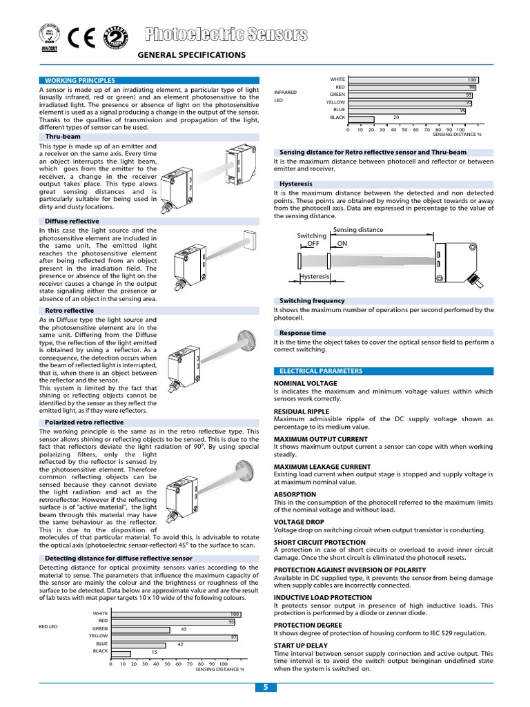 Photoelectric Sensors: General Specifications | PDF | Bipolar Junction ...
