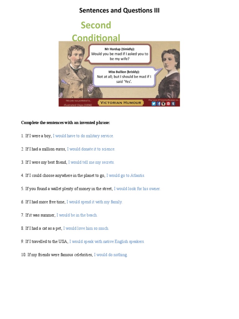 Second Conditional: If I Had: Sentences and Questions III | PDF | History