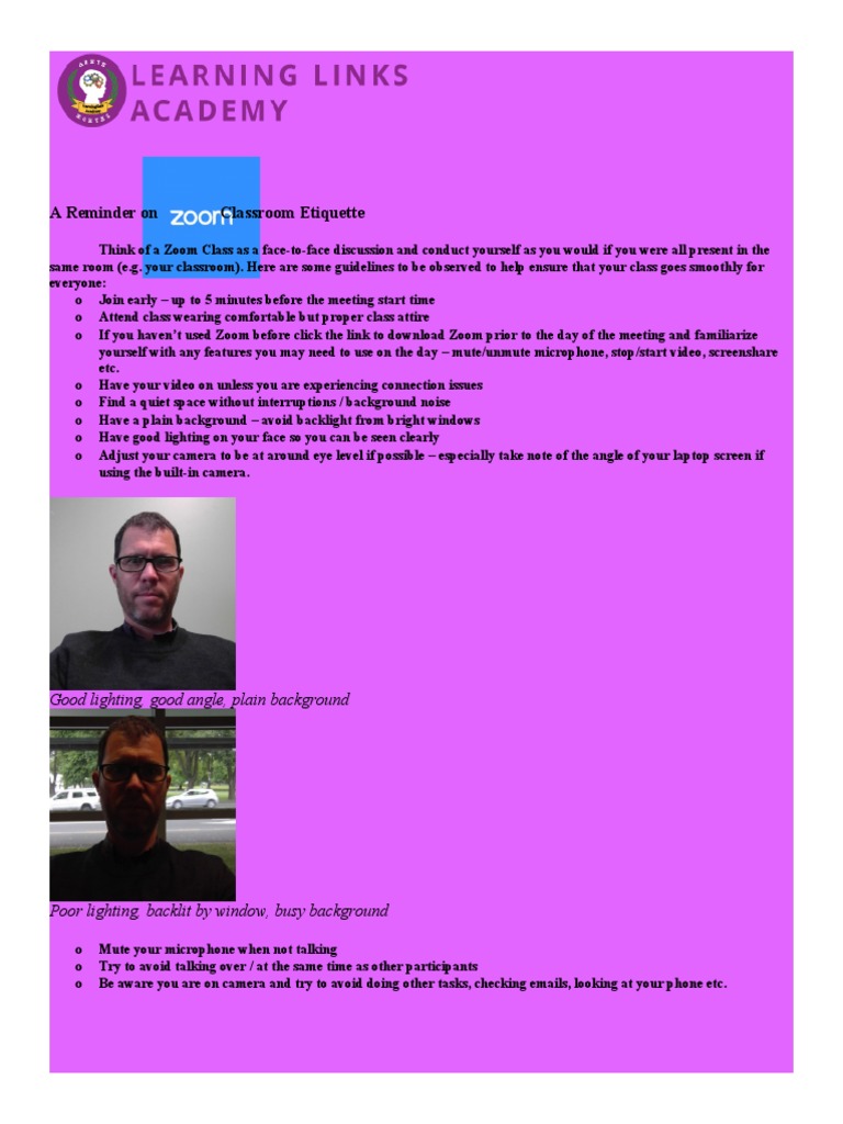 Zoom Classroom Etiquette | PDF | Career & Growth | Language Arts ...