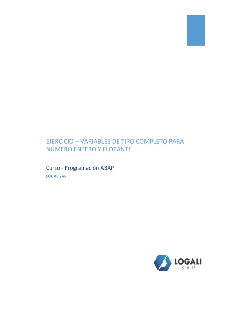 SAP-ABAP-2.5.Ejercicio Variables Numero Entero y Flotante | PDF
