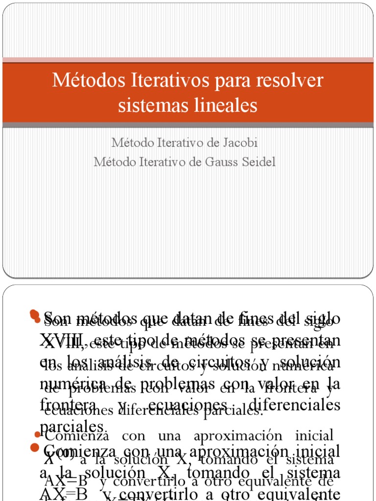 Teoria Metodo de Jacobi y Gauss Seidel | PDF