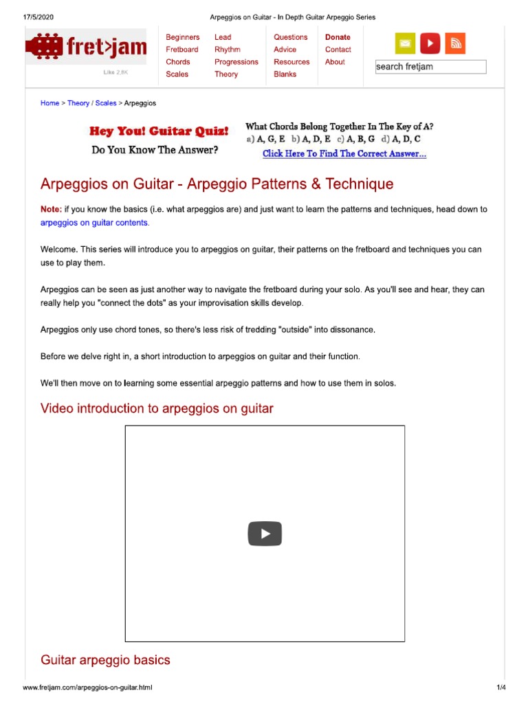 Arpeggios On Guitar - Arpeggio Patterns & Technique | PDF