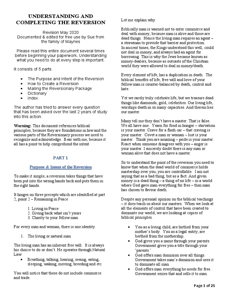 Understanding and Completing The Reversion (25pp) | PDF | Trust Law ...