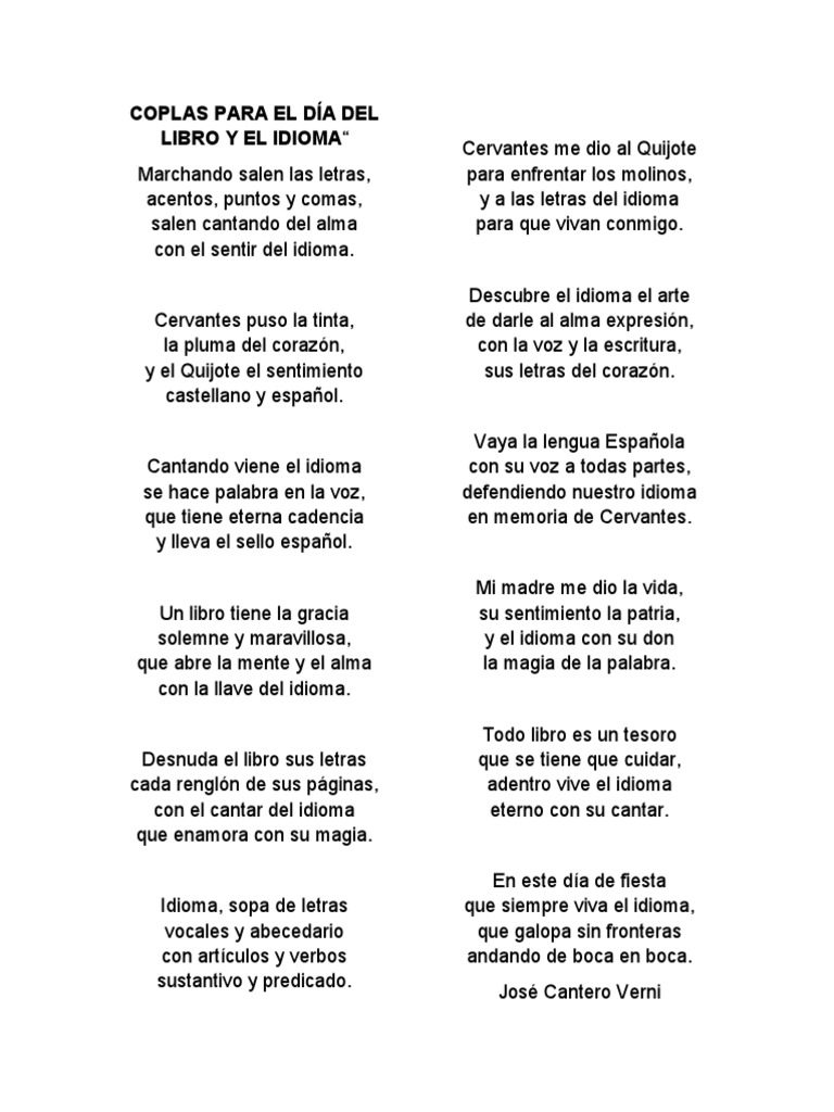 Coplas para el Día del Idioma | PDF