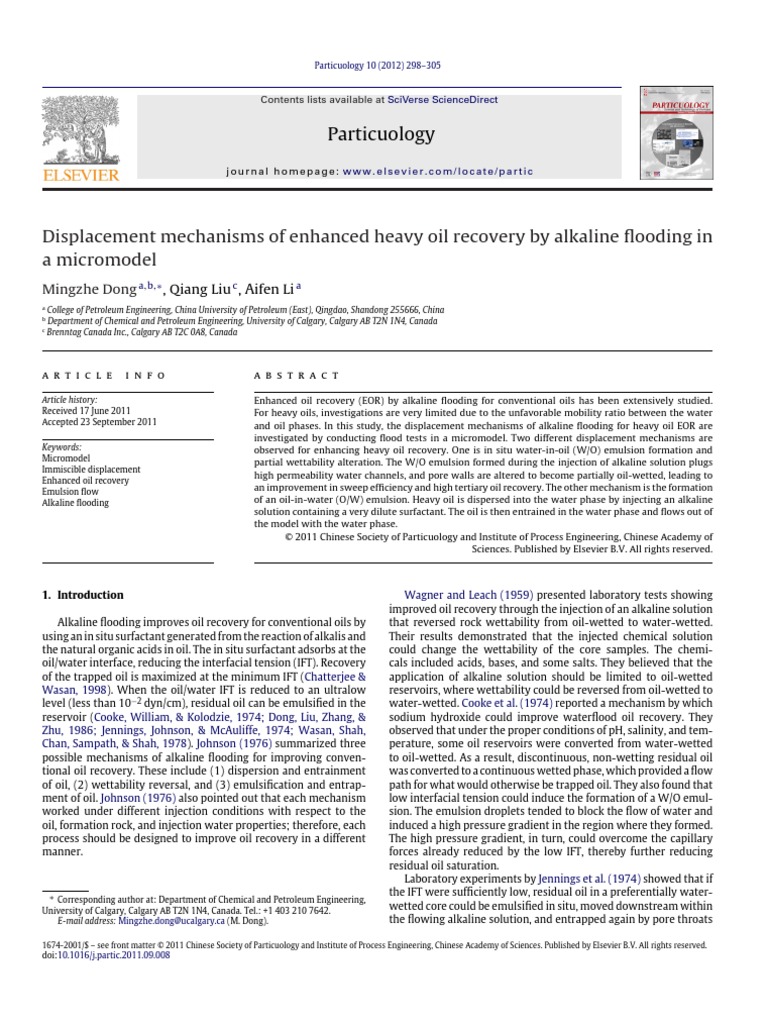 Alkaline Flooding | PDF | Enhanced Oil Recovery | Emulsion
