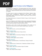 List of Philippine Regions and Provinces | PDF | Southeast Asia ...